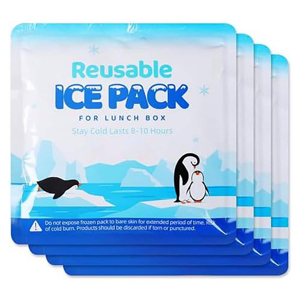 7 x 7 in. Reusable Ice Packs for Coolers, Lunch Boxes, and Travel-4 ...