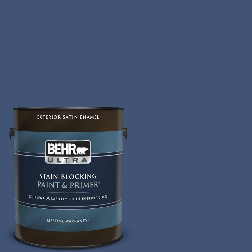 BEHR ULTRA 1 gal. #600D-7 Daring Indigo Satin Enamel Exterior Paint ...