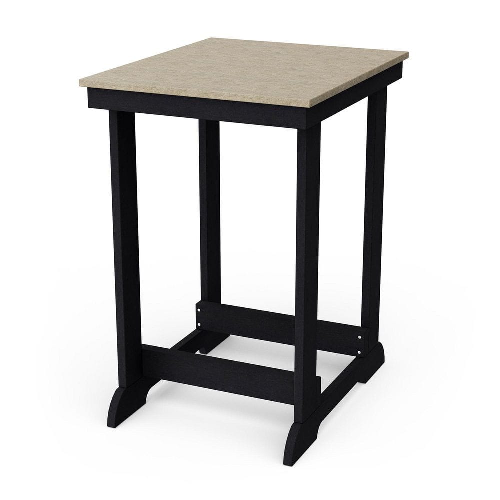 Wildridge Heritage Weathered Wood and Black HDPE Plastic Outdoor Patio ...