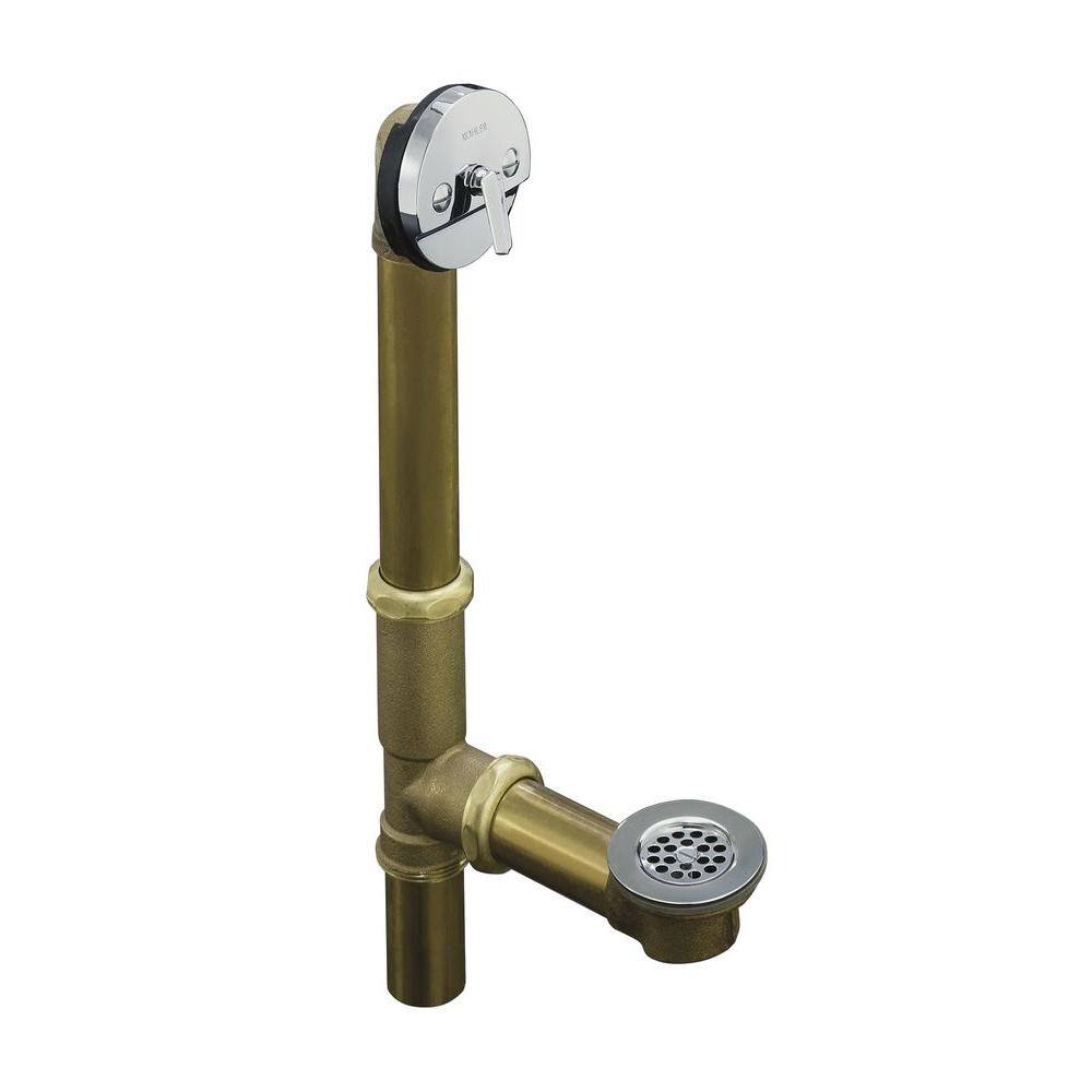 KOHLER Swiftflo 1-1/2 In. Adjustable Trip Lever Drain, 20-Gauge Brass ...