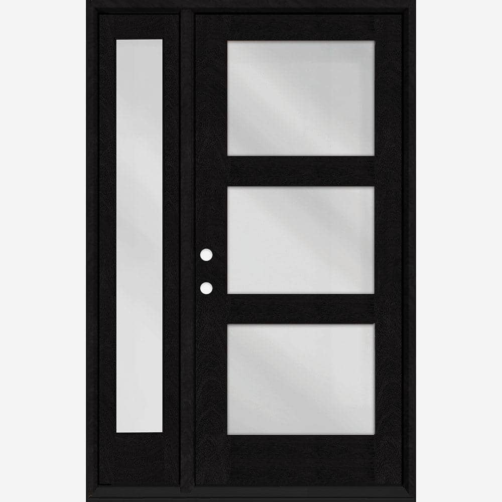 Steves & Sons Regency 51 in. x 80 in. Modern 3-Lite Equal Clear Glass ...