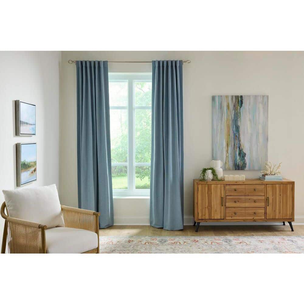 Home Decorators Collection 72 in-144 in Adjustable 1 in Single Curtain ...