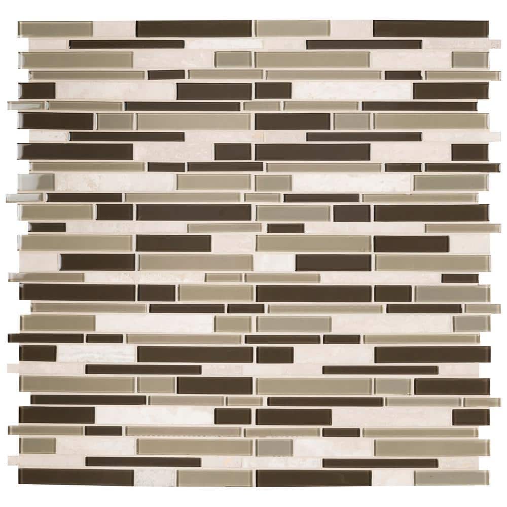 MSI Kings Gate Interlocking 12 in. x 12 in. Textured Stone;Glass Floor ...
