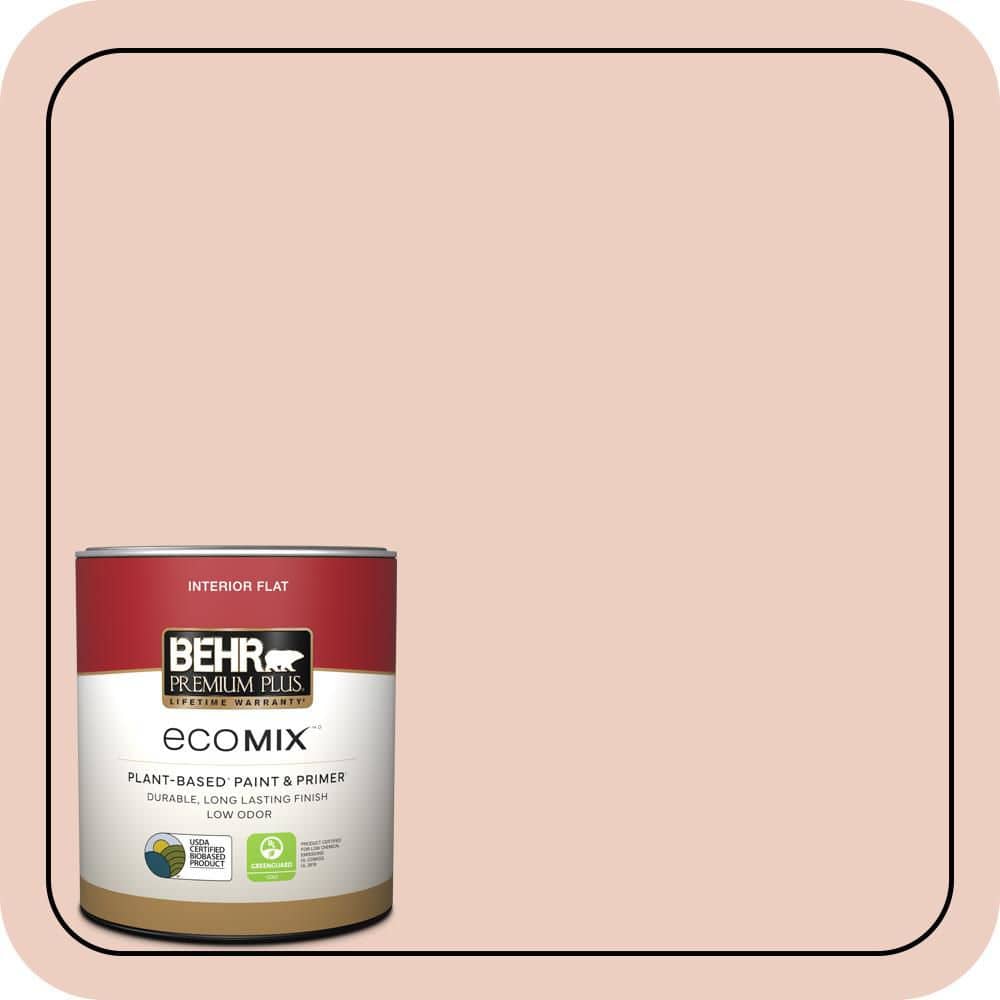 BEHR PREMIUM PLUS 1 qt. #220E-2 Shrimp Toast Flat EcoMix Plant-Based ...