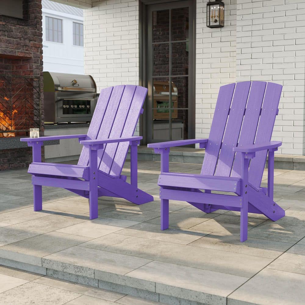 JOYESERY Purple Weather Resistant HIPS Plastic Adirondack Chair for ...