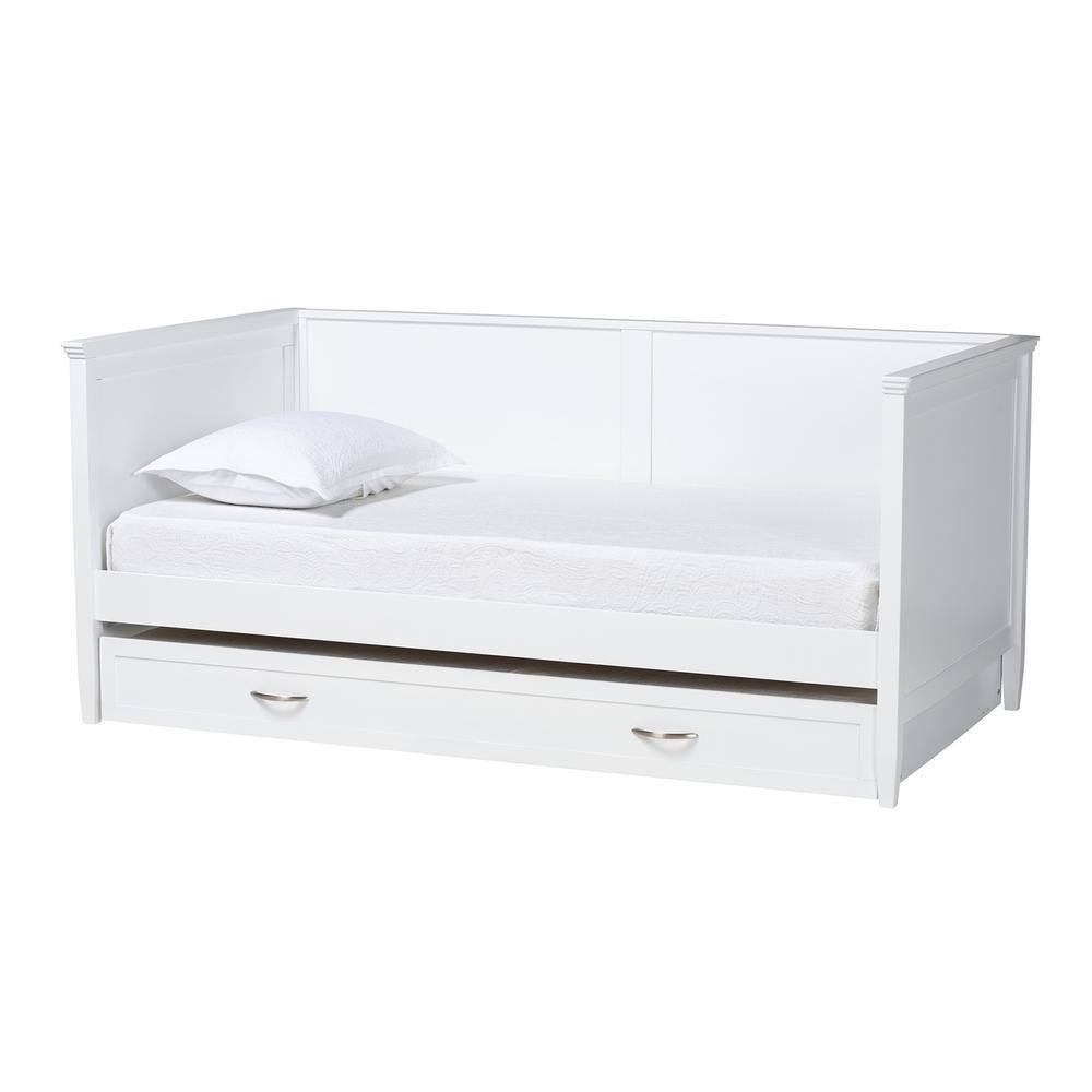 Baxton Studio Viva White Twin Daybed with Trundle 2241260012602HD - The ...