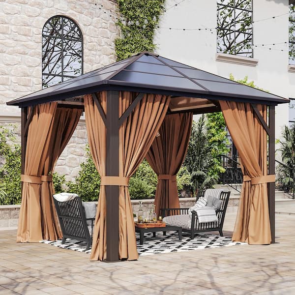 Have a question about Sizzim 10 ft. x 10 ft. Brown Outdoor Gazebo ...