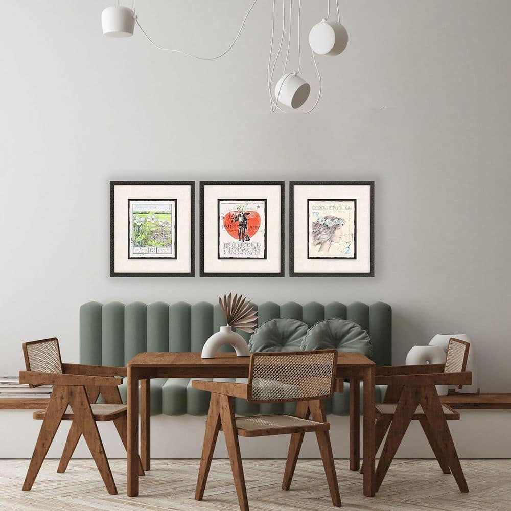 Paragon Vintage Stamps by Burney 3 Piece Framed 3 Piece Nature Art ...