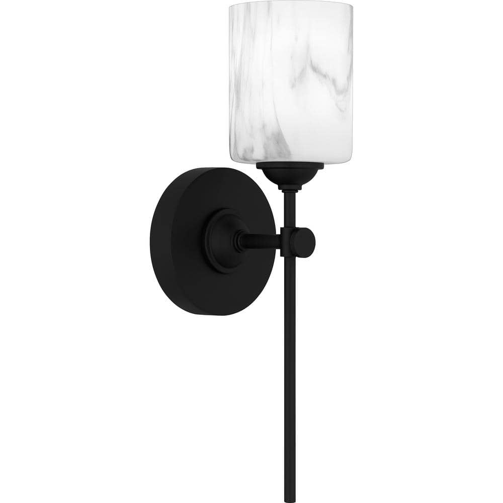 Quoizel Aria 1-Light Matte Black Wall Sconce ARI8605MBK - The Home Depot