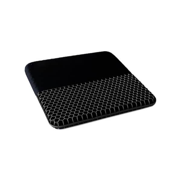 Black Rectangular Gel Double Thick Outdoor Seat Cushion HPCPM28RLB ...