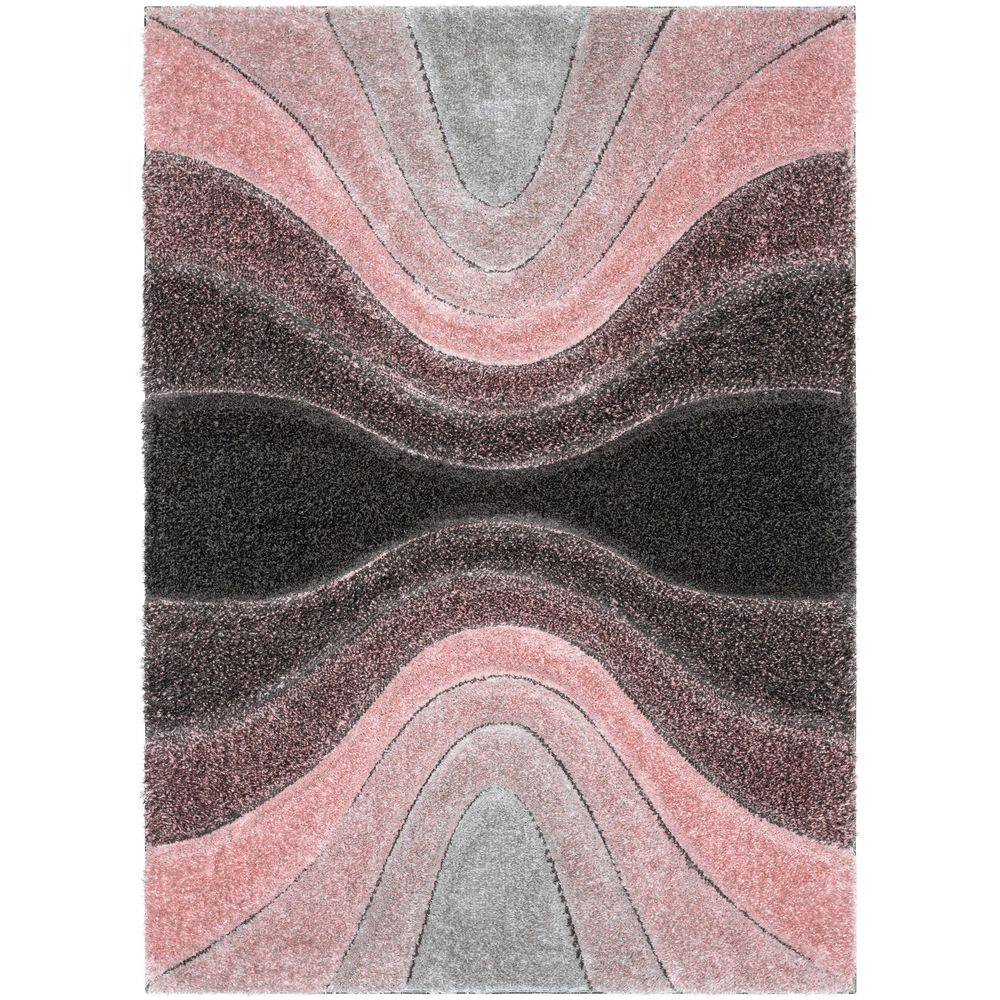 Well Woven San Francisco Luz Modern Geometric Shag Hand-Carved, Blush 7 ...