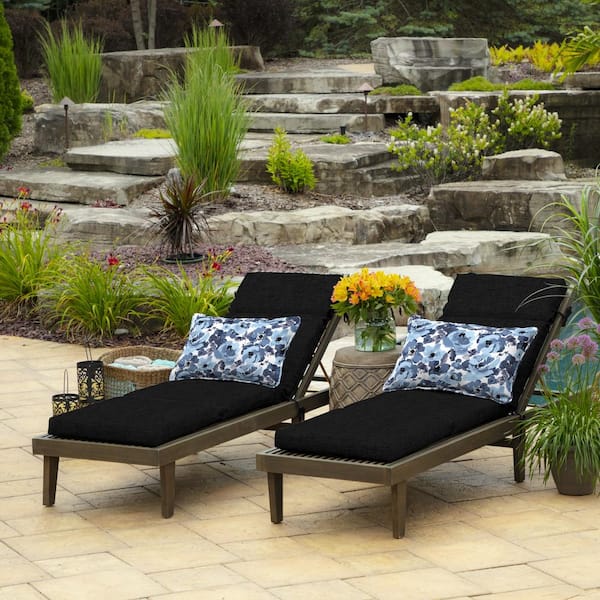 ARDEN 21 in. x 72 in. Outdoor Chaise Lounge Cushion in Black ARDEN 21 in. x 72 in. Outdoor Chaise Lounge Cushion in Black