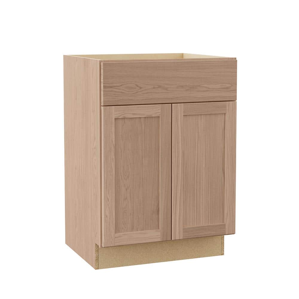Hampton Bay Sinclair 24 in. W x 21 in. D x 34.5 in. H Assembled Bath Sink Base Cabinet in Shaker ...