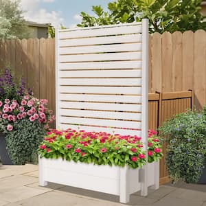 Reviews for BOZTIY Vinyl Decorative Fences with Planter Box PVC Air ...