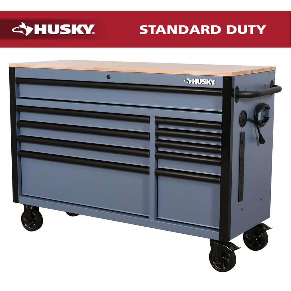 Reviews for Husky Standard-Duty 52 in. W 10-Drawer Matte Cadet Gray ...