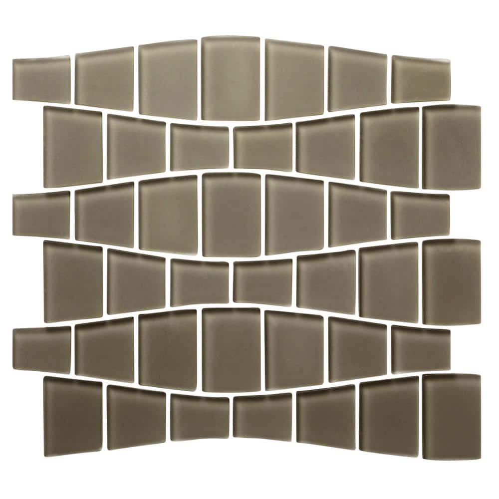 TILE CONNECTION Ripple Smoke Matte 11-1/4 in. x 12 1/4 in. Geometric ...