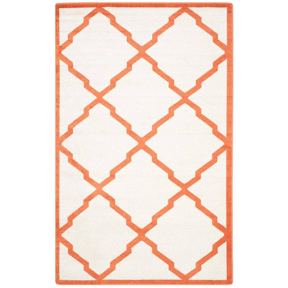 SAFAVIEH Amherst Beige/Orange 6 ft. x 9 ft. Distressed Diamond Area Rug ...