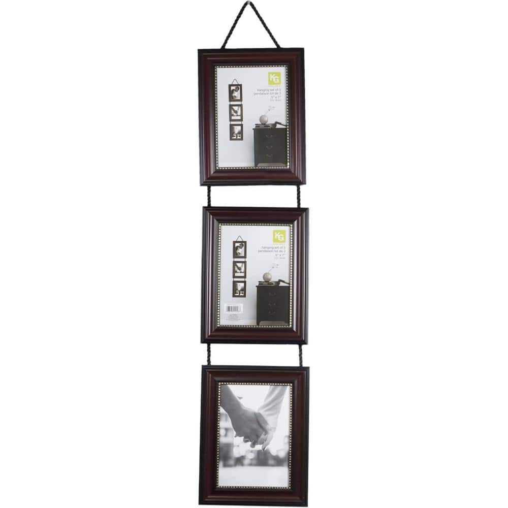 KG KG Lucy 3-5 in. x 7 in. Brown w Gold Beading Vertical Picture Frame ...