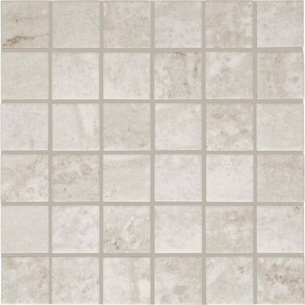 Daltile Sanbristol White Marvel 12 in. x 12 in. Matte Ceramic Mosaic ...