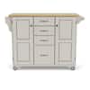 HOMESTYLES Create-a-Cart White Kitchen Cart with Natural Wood Top 9100 ...