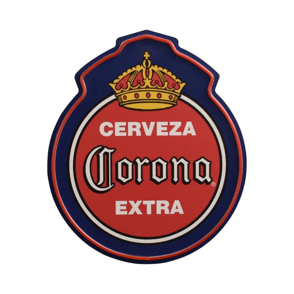 American Art Decor 17 in. x 14.5 in. Blue Cerveza Corona Extra Neon ...