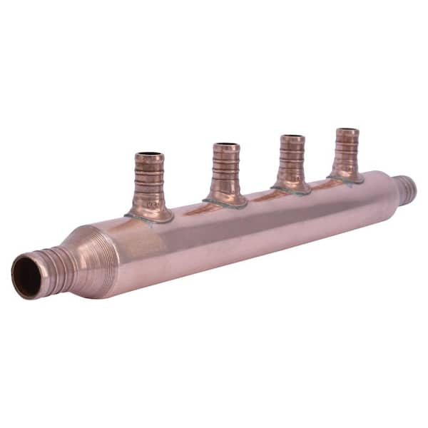 SharkBite 3/4 in. Barb Inlets x 1/2 in. Barb 4-Port Open Manifold ...
