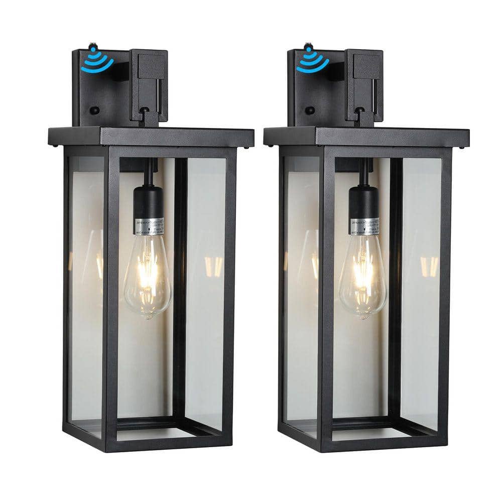 RCCFBHM 19.7 in. 1-Light Black Dusk to Dawn Outdoor Porch Wall Sconce ...