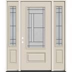 JELD-WEN 60 in. x 80 in. Right-Hand 1/2 Lite Streamed Ripple Glass ...
