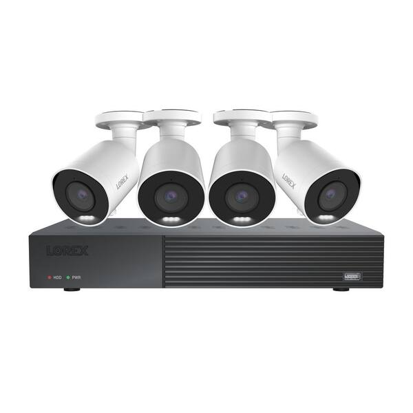 Lorex 4K 8-Channel 1TB NVR Hardwired Outdoor PoE Wired Bullet Security ...