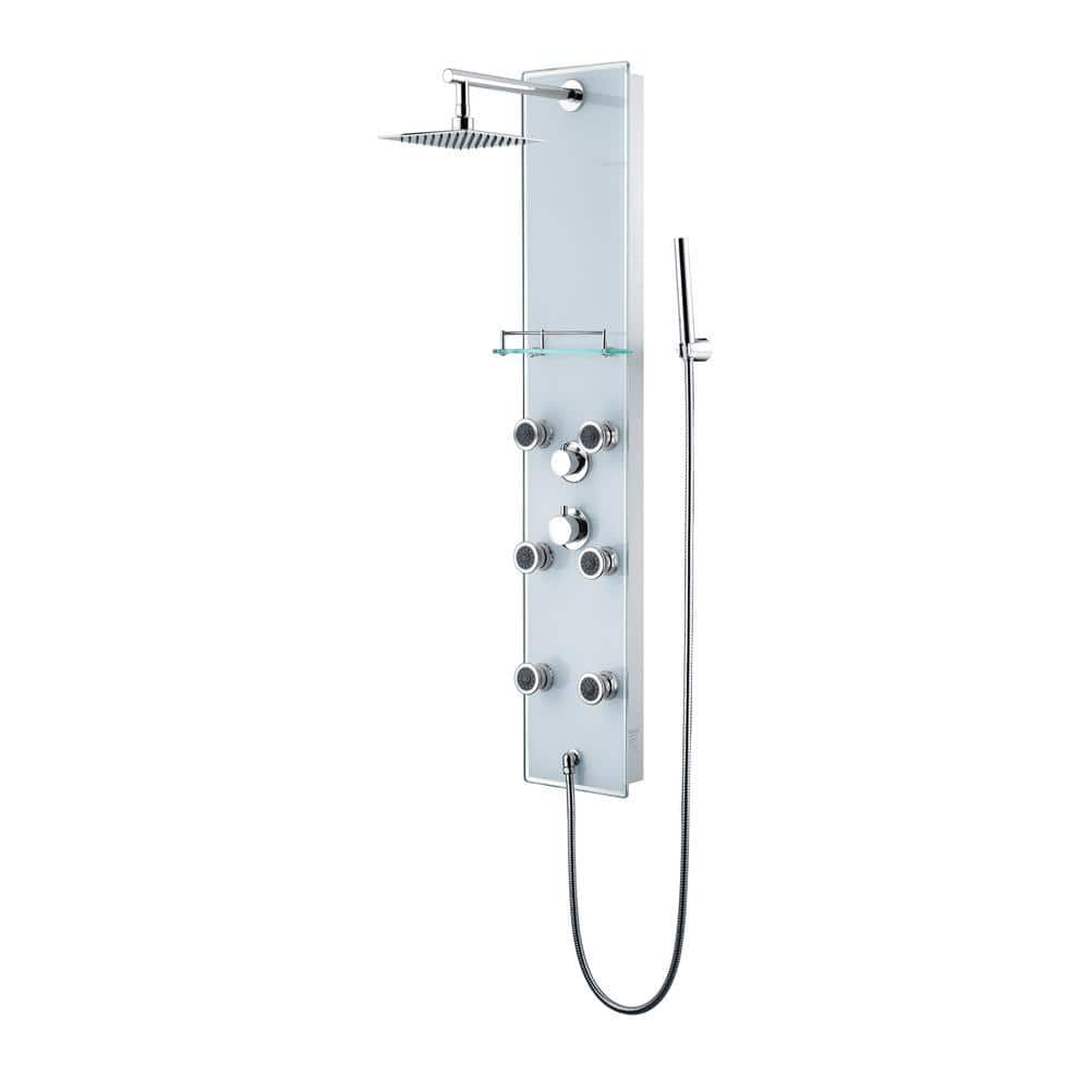 LUXIER 51 in. 6- -Jet Full Body Shower System Panel with Adjustable ...