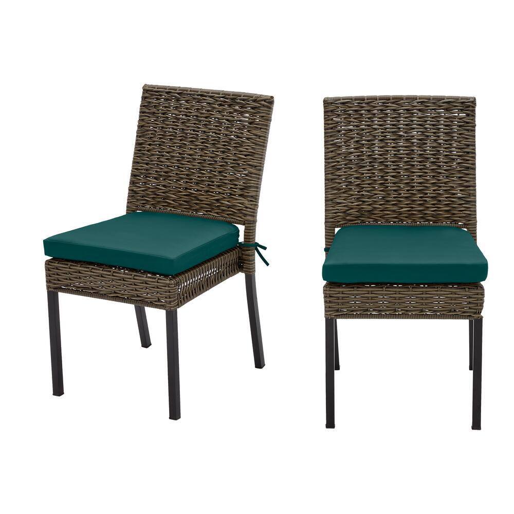 Hampton Bay Laguna Point Brown Wicker Outdoor Patio Dining Chair with ...