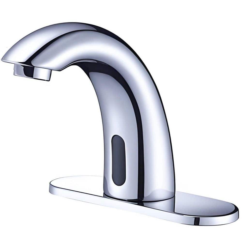 Wudkey 1-Piece Touchless Bathroom Sink Faucet in Chrome, Automatic ...