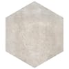 Merola Tile Boston Ferro Hex Bianco 7 in. x 8 in. Porcelain Floor and ...