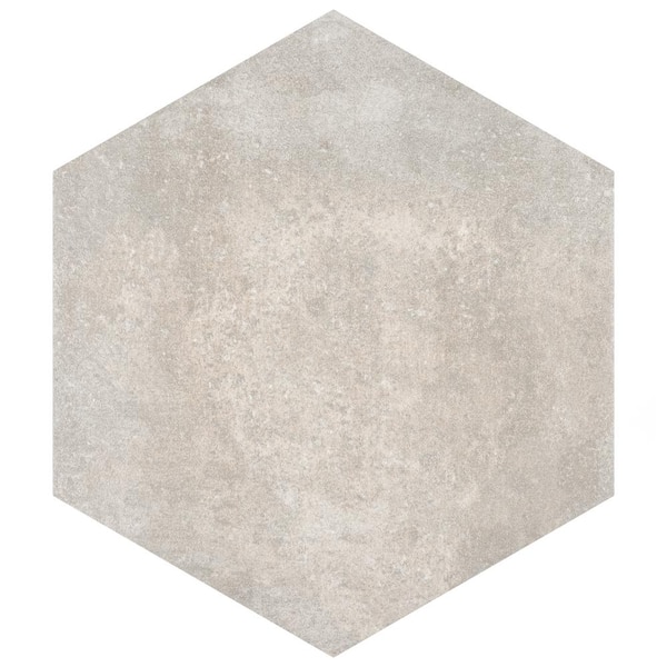 Merola Tile Boston Ferro Hex Bianco 7 in. x 8 in. Porcelain Floor and ...