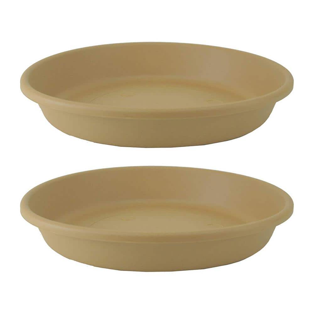THE HC COMPANIES Classic 24 in. Round Plastic Flower Pot Plant Saucer ...