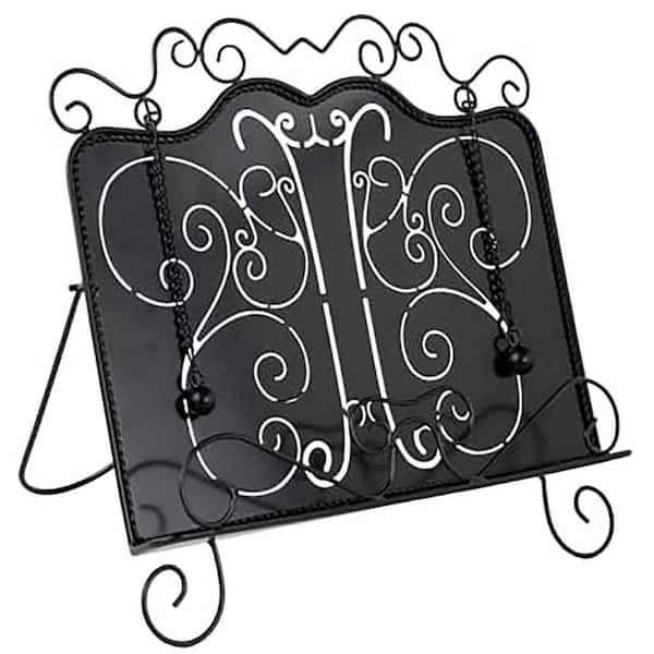 Anqtovp Black Metal Vintage Decorative Recipe Holder with Hollow Out ...