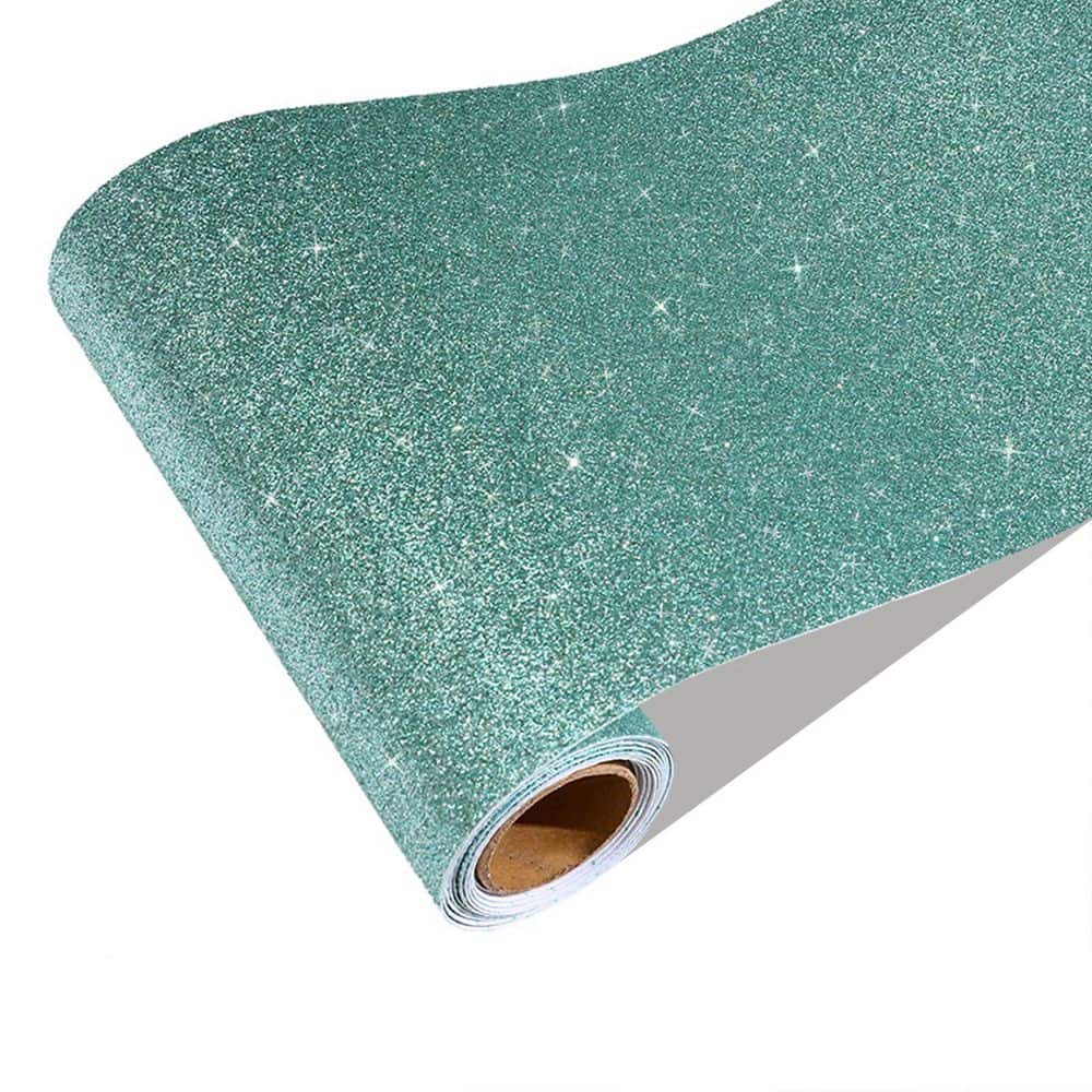 NVNOO 8 in. x 29.4 ft. Vinyl Drywall Self Adhesive Glitter Wallpaper ...
