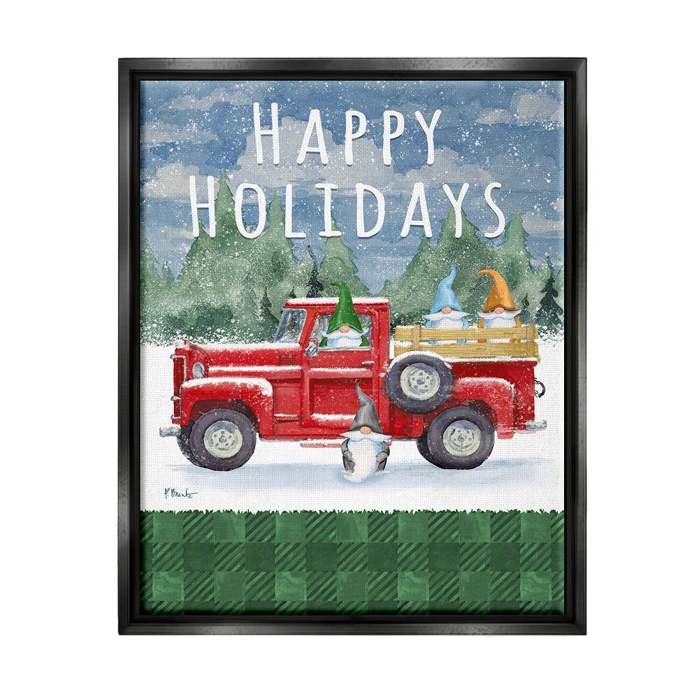 Stupell Industries Happy Holidays Truck by Paul Brent 1-Piece Floater ...