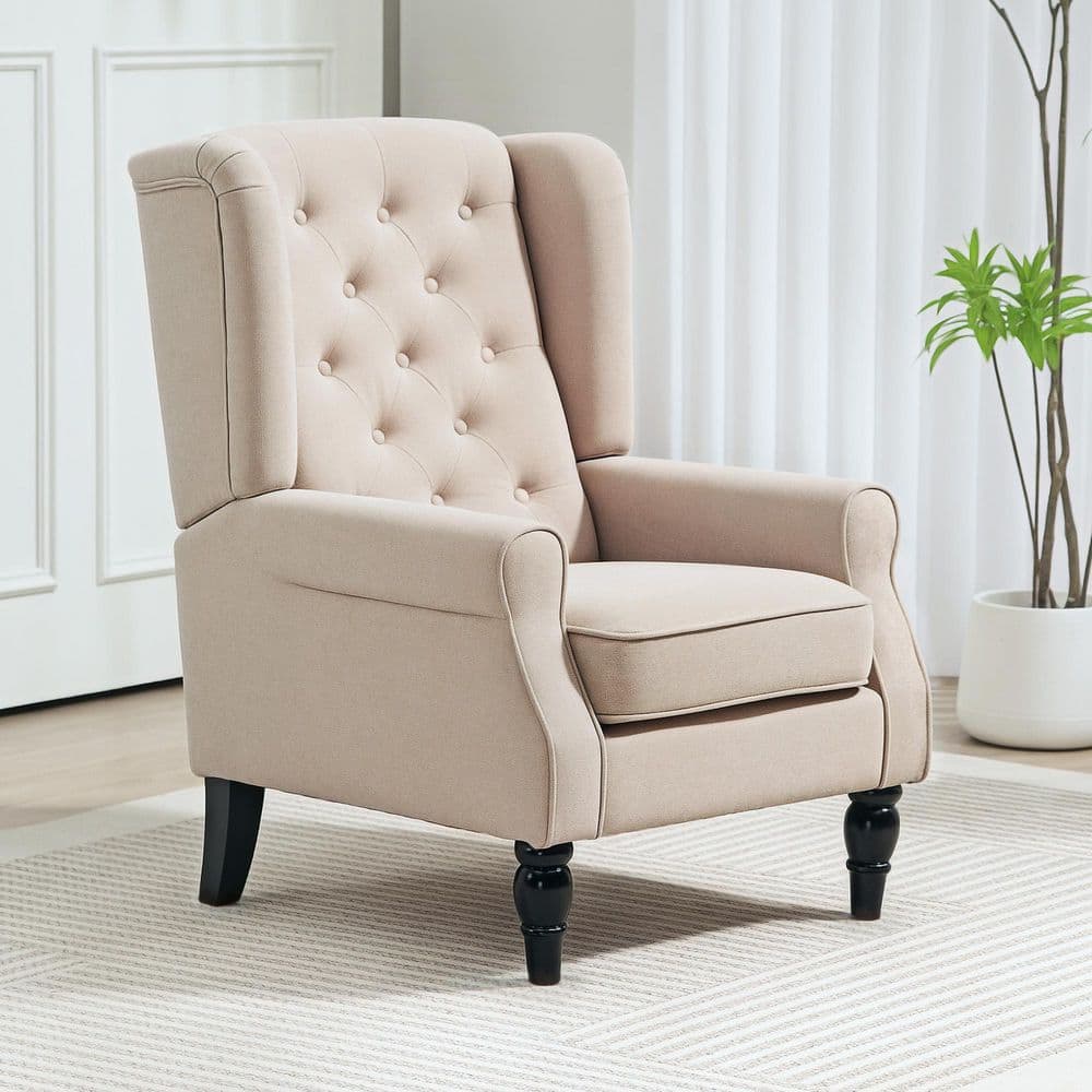 HOMCOM Button-Tufted Accent Chair with High Wingback, Rounded Cushioned ...