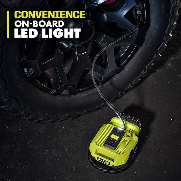 RYOBI ONE+ 18V Dual Function Inflator Kit with 2.0Ah Battery and ...