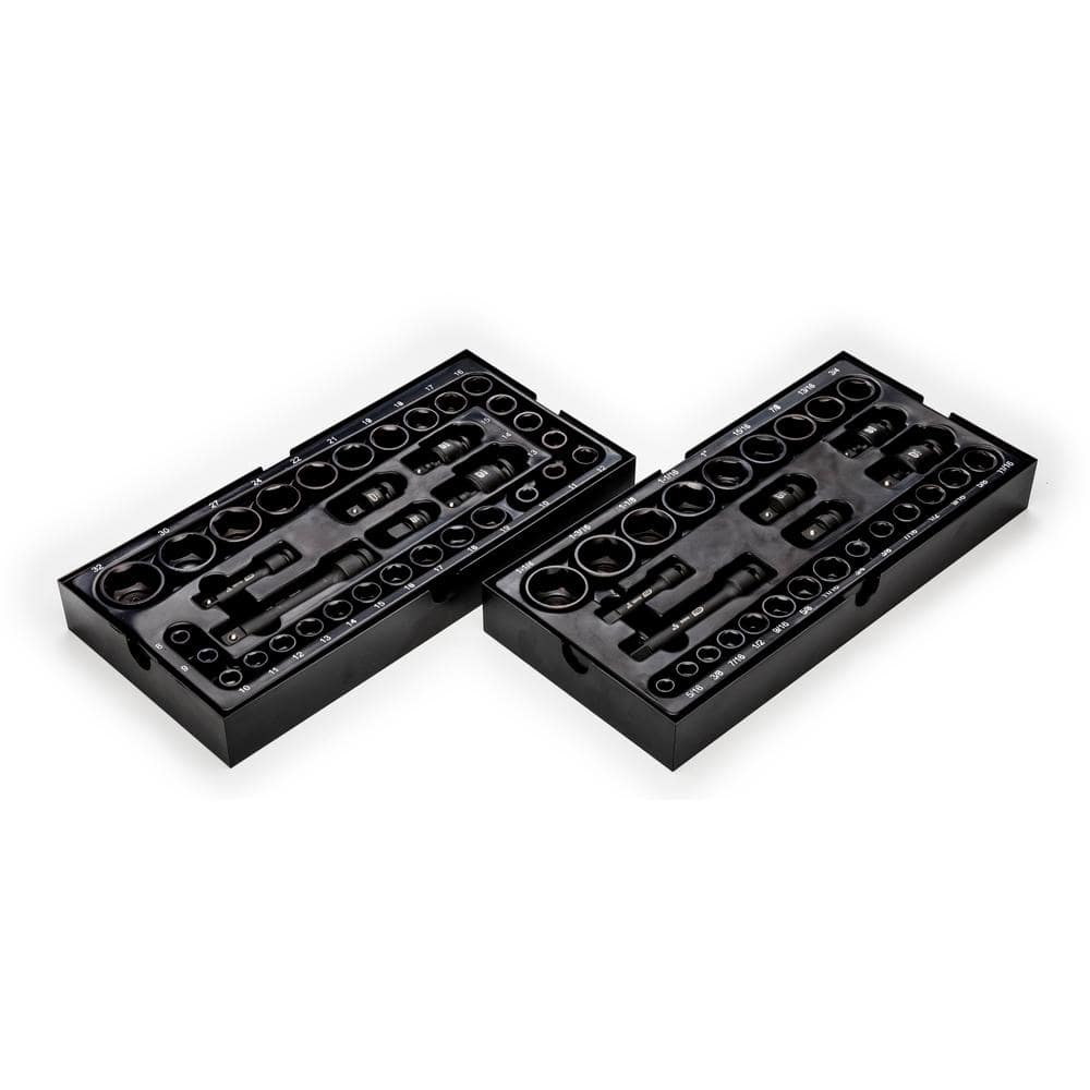GEARWRENCH 3/8 in., 1/2 in. Drive SAE/Metric Impact Socket Set with ...