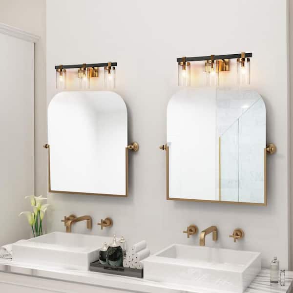 Antique Brass Bathroom Lighting Hampton Bay Pavlen 24 In. 3 Lights