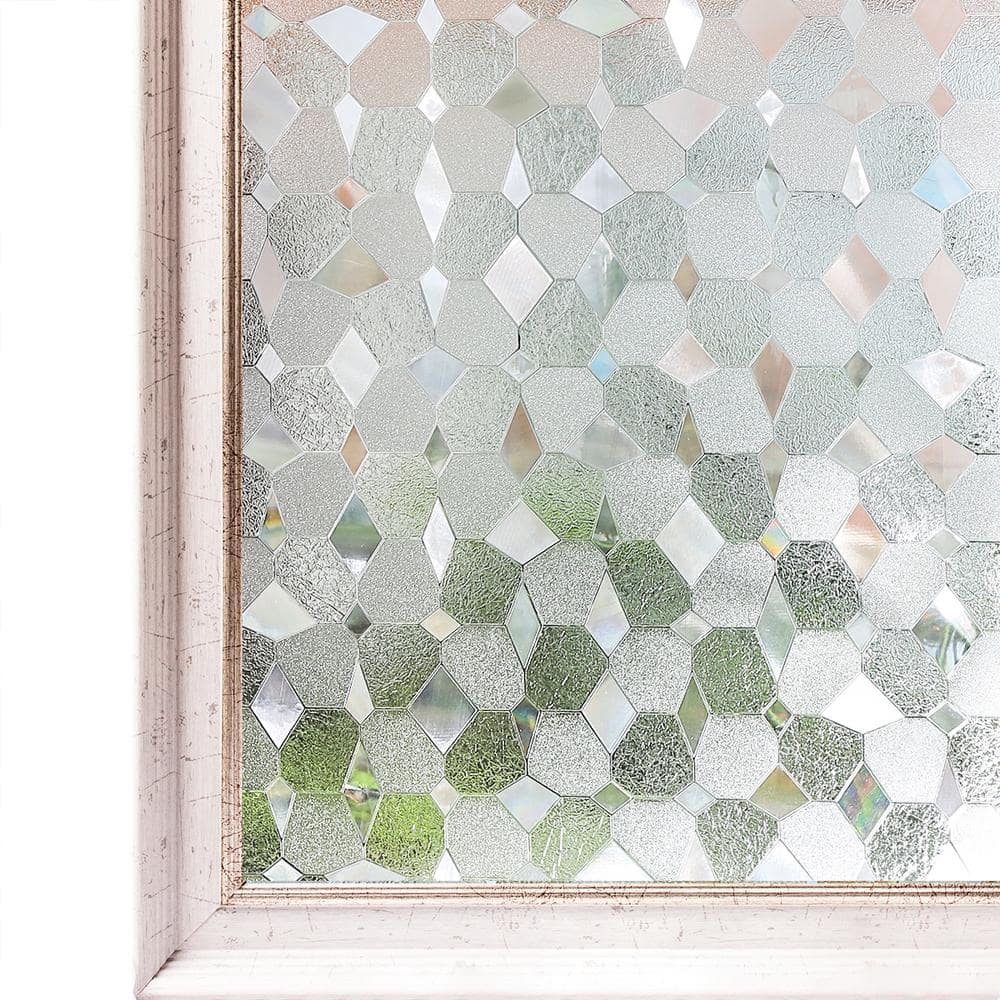 COTTON COLORS 35.4 in. x 78.7 in. Decorative and Privacy 3D Window Film ...