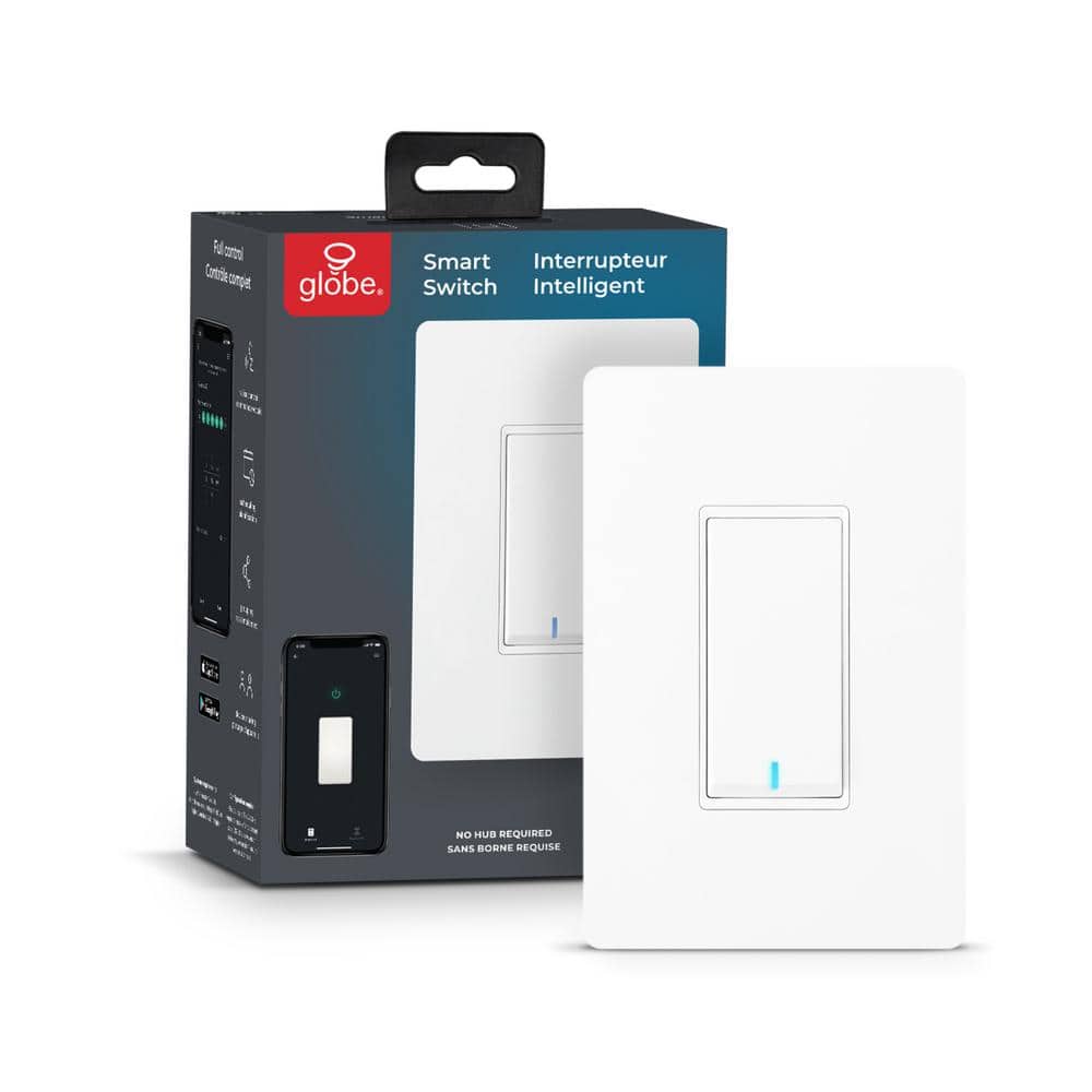 Globe Electric Wi-Fi Smart Single Pole On/Off Light Switch, No Hub ...