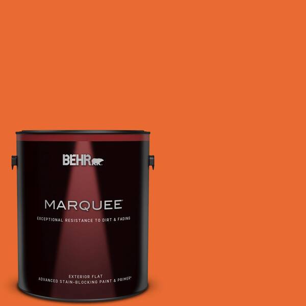 BEHR MARQUEE 1 gal. #220B-7 Electric Orange Flat Exterior Paint ...