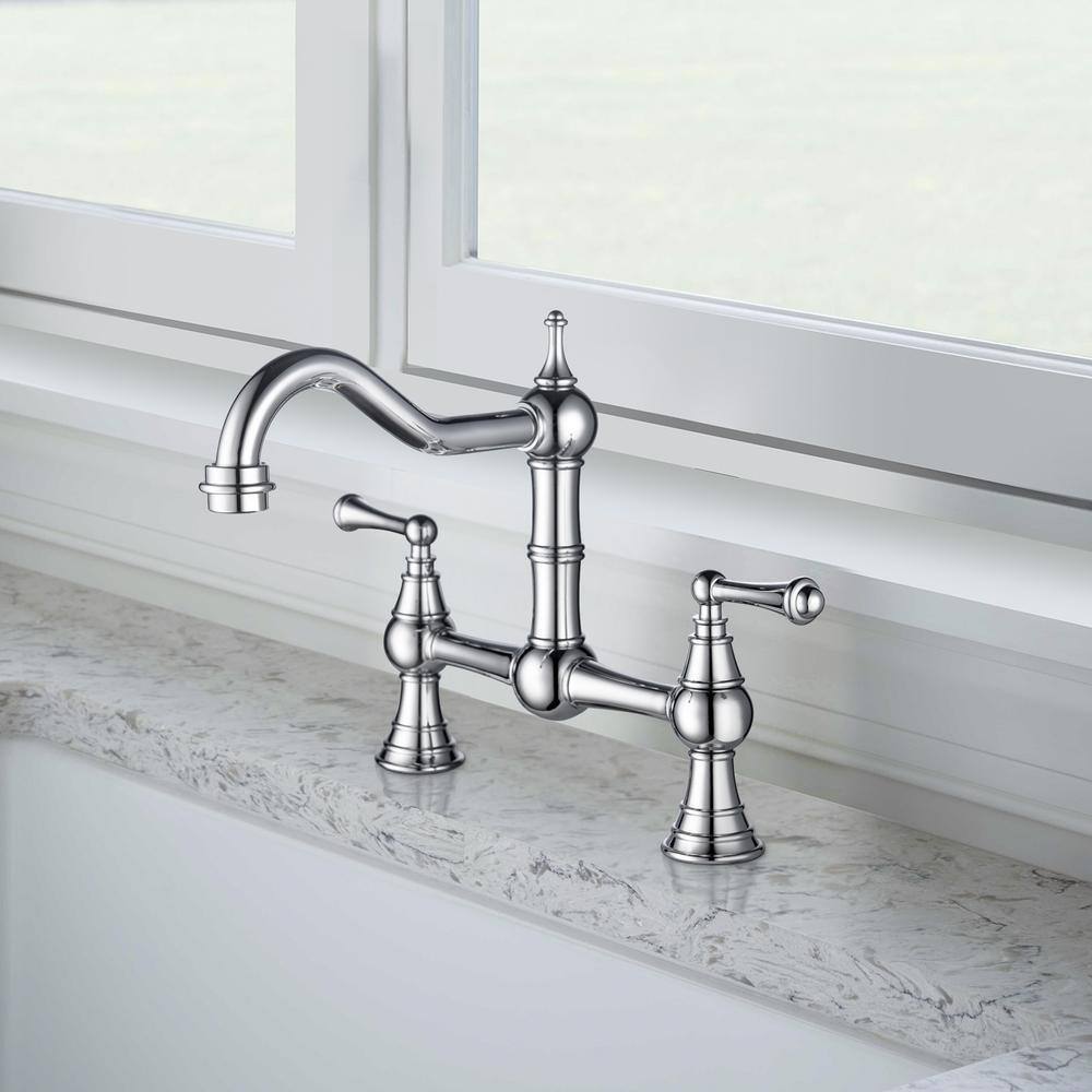 GIVING TREE 2-Handle Standard Spout Widespread Kitchen Faucet with ...