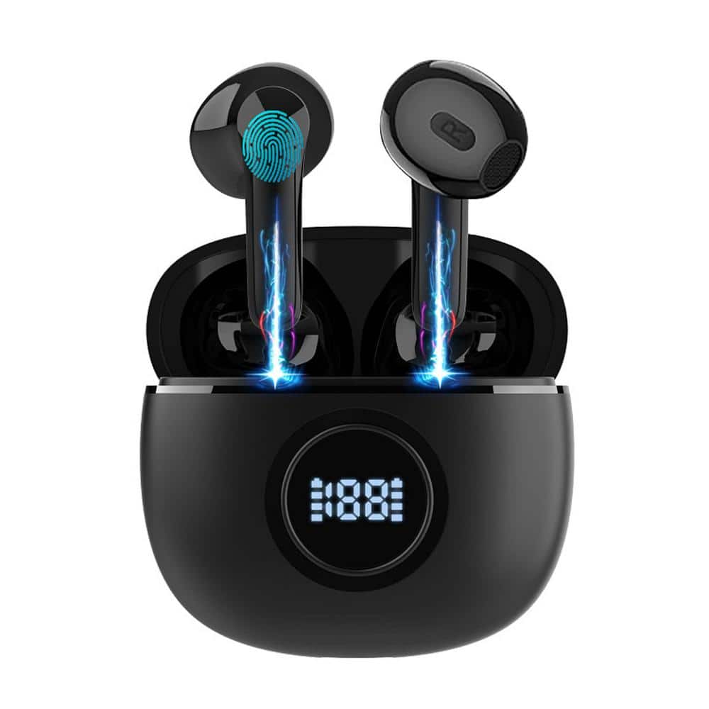 EKIEUDL Intelligent Touch Black Wireless Bluetooth Noise Cancelling ...