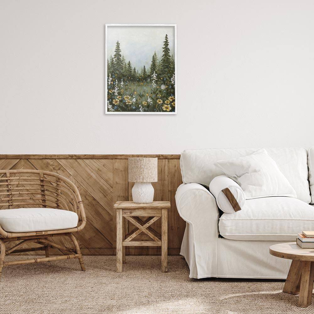 Stupell Industries Forest Meadow Clearing by Hollihocks Art White ...