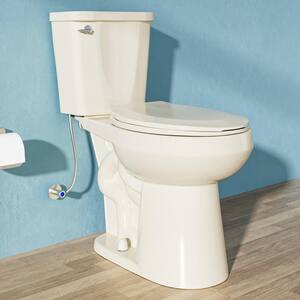 HOMLYLINK 19 in. Tall Seat 2-Piece Toilet 1.28 GPF Single Flush Round ...