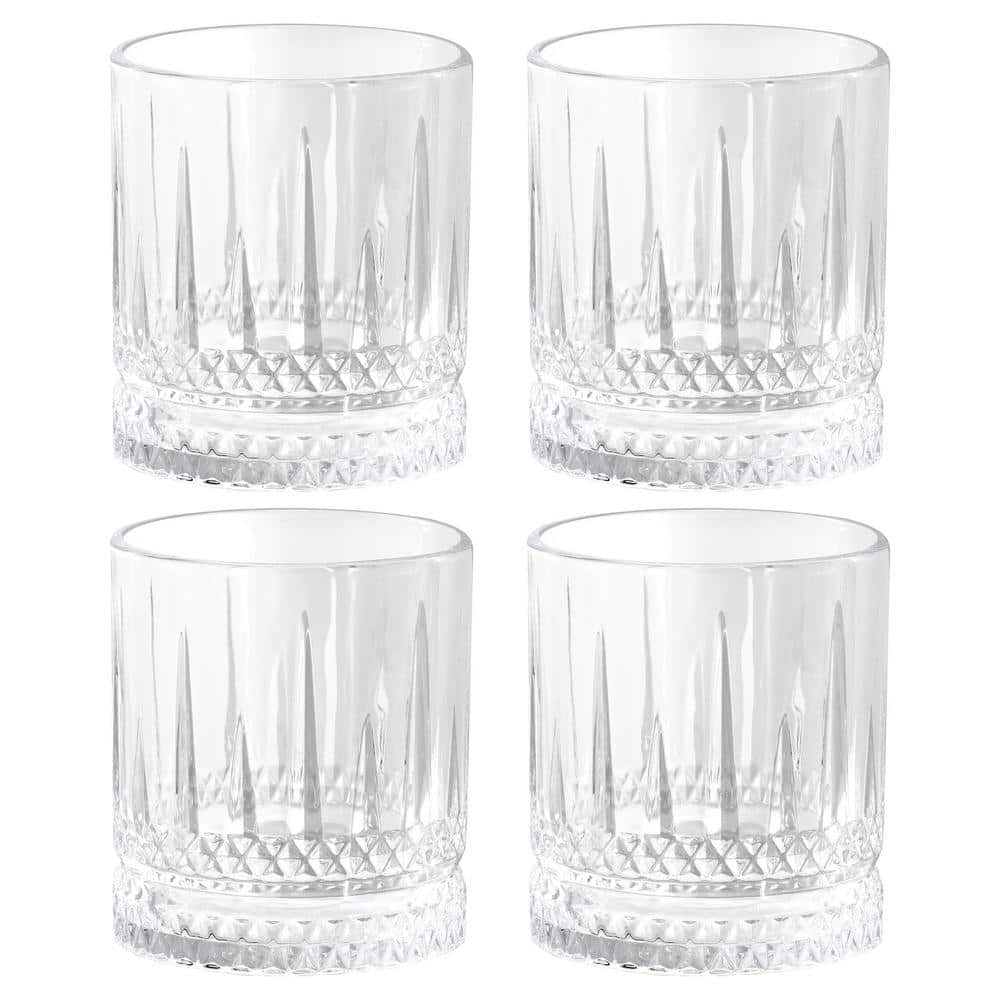 Gibson Home 4-Piece 13 lbs. Iceberg Embossed Double Old-Fashioned Glass ...